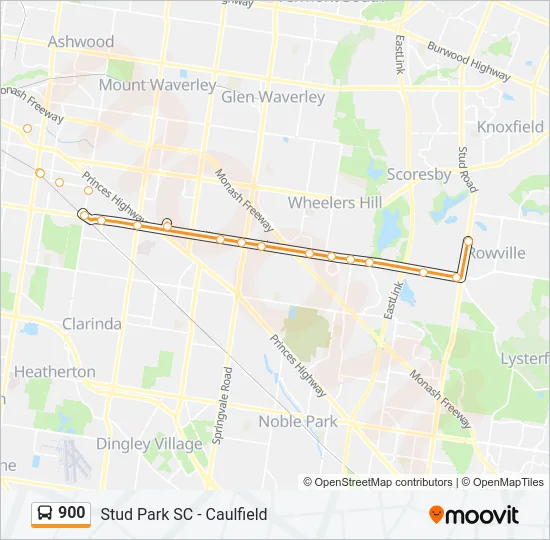 900 Route: Schedules, Stops & Maps - Caulfield (Updated)