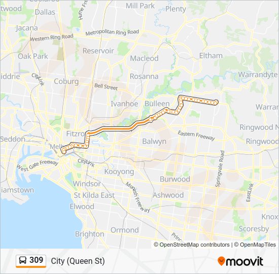 309 Route: Schedules, Stops & Maps - City (Queen St) (Updated)