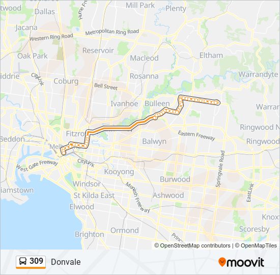 309 Route: Schedules, Stops & Maps - Donvale (Updated)