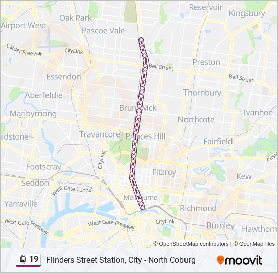 19 Route: Schedules, Stops & Maps - Flinders Street Station (City ...