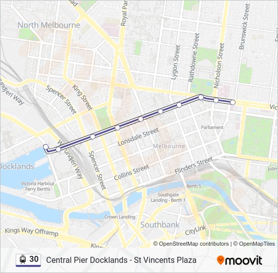 30 Route: Schedules, Stops & Maps - Central Pier Docklands (Updated)