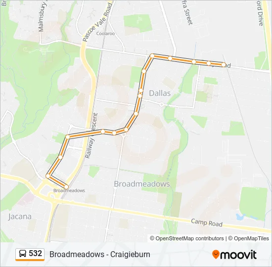 532 Route: Schedules, Stops & Maps - Upfield Station (Updated)