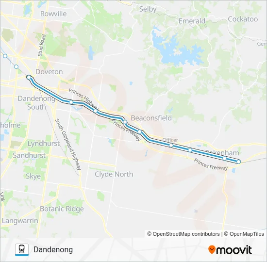 PAKENHAM Route: Schedules, Stops & Maps - Dandenong (Updated)