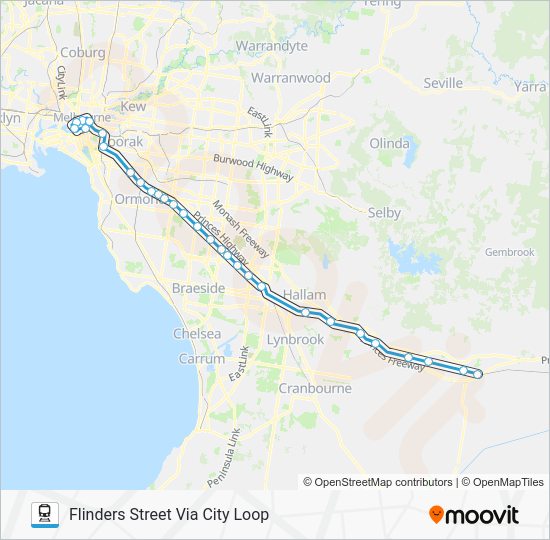 pakenham Route: Schedules, Stops & Maps - Flinders Street Via City Loop ...