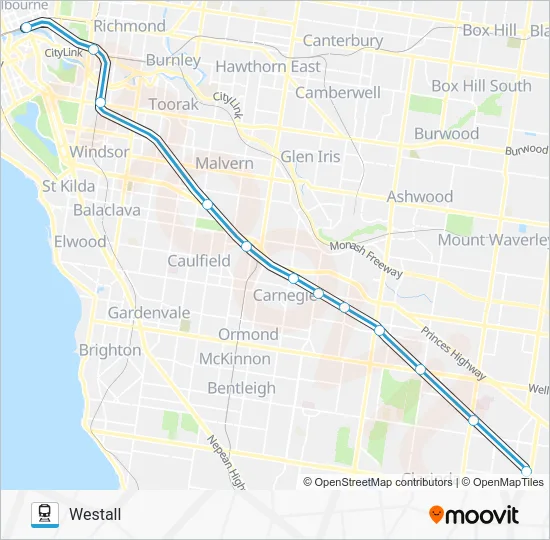 PAKENHAM Route: Schedules, Stops & Maps - Westall (Updated)