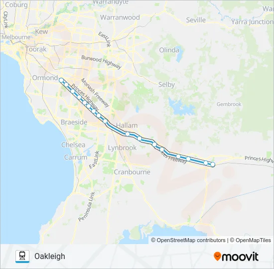 PAKENHAM Route: Schedules, Stops & Maps - Oakleigh (Updated)
