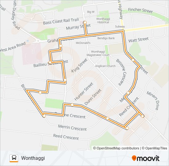 south Route: Schedules, Stops & Maps - Wonthaggi (Updated)
