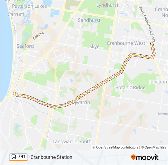 791 Route: Schedules, Stops & Maps - Cranbourne Station (Updated)