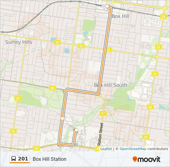 201 Route: Schedules, Stops & Maps - Box Hill Station