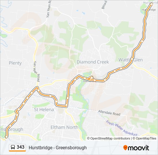 343 Route: Schedules, Stops & Maps - Hurstbridge (Updated)