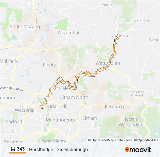 343 Route Schedules Stops Maps Greensborough Updated 