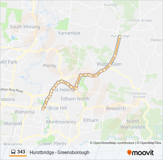 343 Route: Schedules, Stops & Maps - Hurstbridge (Updated)