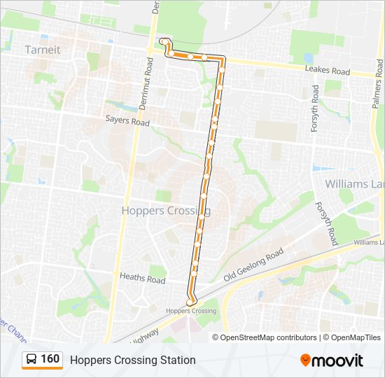 160 Route: Schedules, Stops & Maps - Hoppers Crossing Station (Updated)