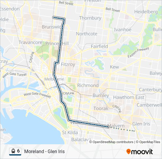 6 Route: Schedules, Stops & Maps - Moreland (Updated)