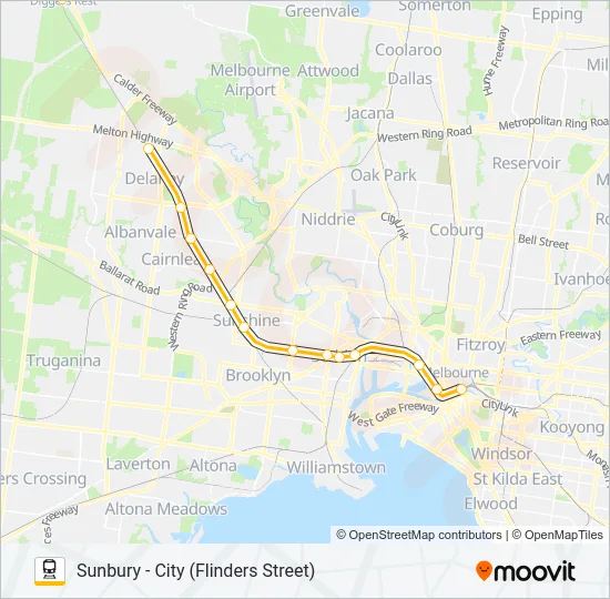 SUNBURY Route: Schedules, Stops & Maps - Flinders Street (Updated)