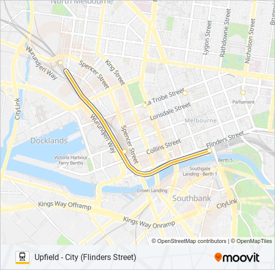 upfield Route: Schedules, Stops & Maps - City (Flinders Street) (Updated)