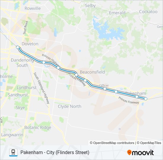 PAKENHAM Route: Schedules, Stops & Maps - Flinders Street (Updated)