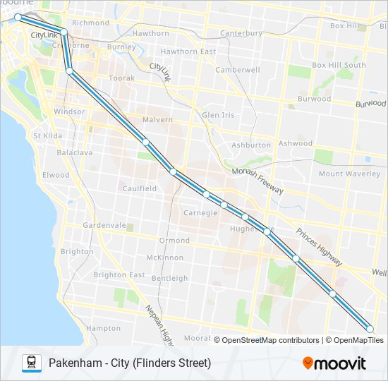 Línea pakenham: horarios, paradas y mapas - Westall (Actualizado)