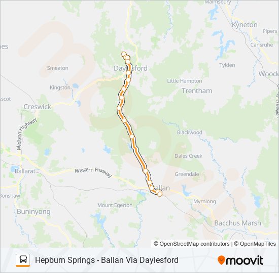 hepburn springs ballan via daylesford Route: Schedules, Stops & Maps ...