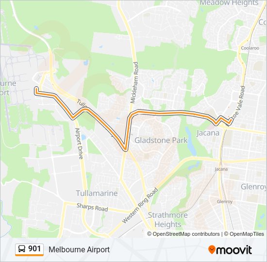 901 Route: Schedules, Stops & Maps - Melbourne Airport (Updated)