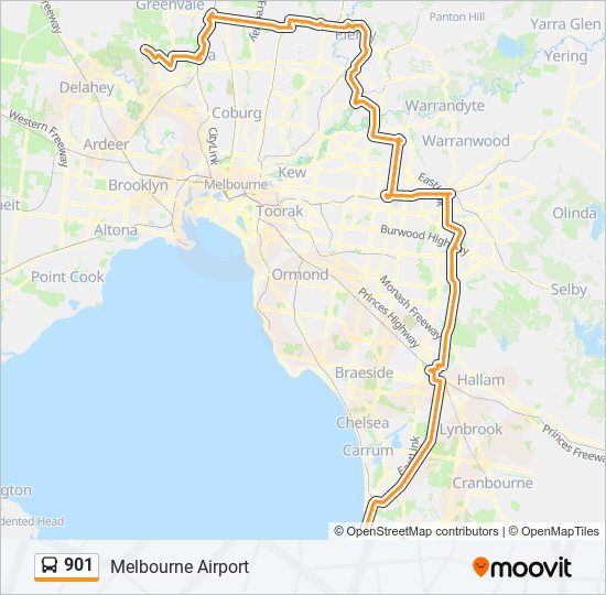 901 Route: Schedules, Stops & Maps - Melbourne Airport (Updated)