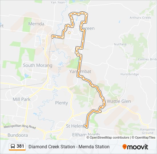 381 Route: Schedules, Stops & Maps - Mernda Station (Updated)
