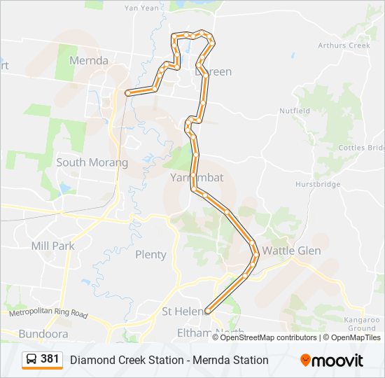 381 Route: Schedules, Stops & Maps - Diamond Creek Station (Updated)