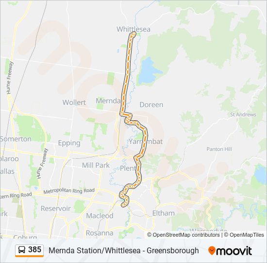 385 Route: Schedules, Stops & Maps - Greensborough (Updated)