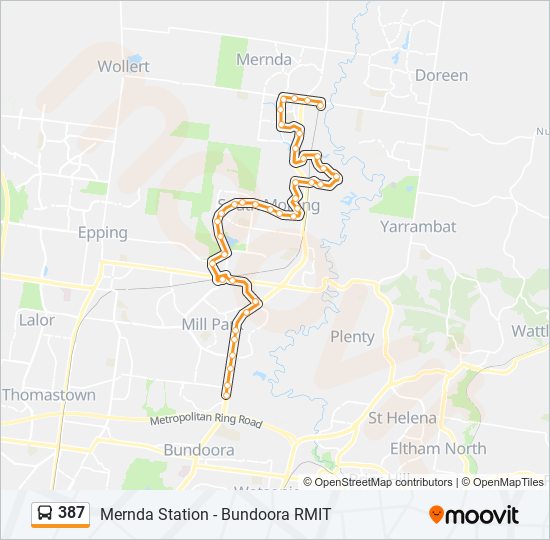 387 Route: Schedules, Stops & Maps - Mernda Station (Updated)