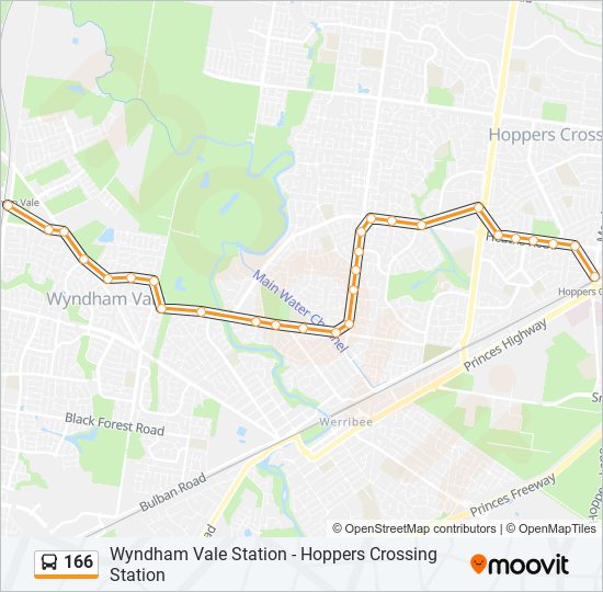 166 Route: Schedules, Stops & Maps - Hoppers Crossing Station (Updated)