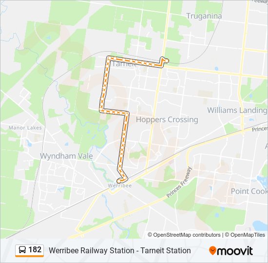 182 Route: Schedules, Stops & Maps - Tarneit Station (Updated)