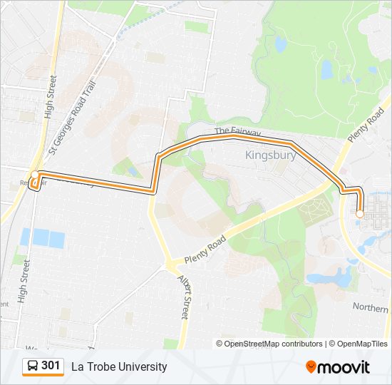 301 Route: Schedules, Stops & Maps - La Trobe University (Updated)