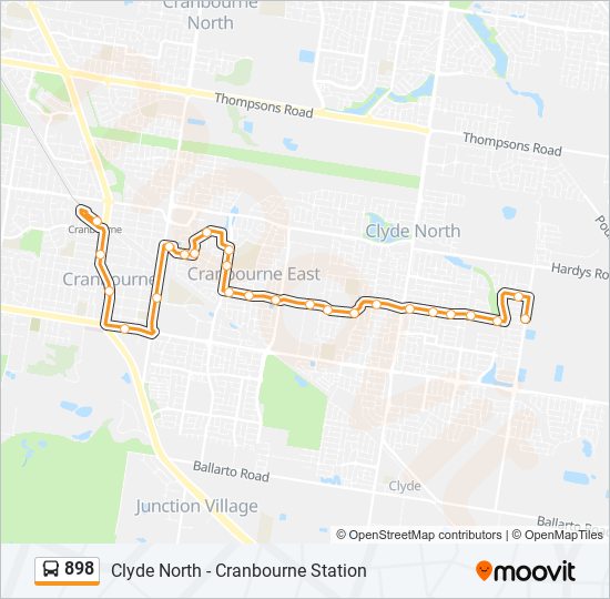 898 Route: Schedules, Stops & Maps - Cranbourne Station (Updated)