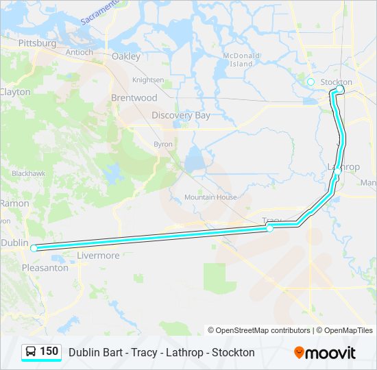 150 Route: Schedules, Stops & Maps - Dublin Bart - Tracy - Lathrop ...