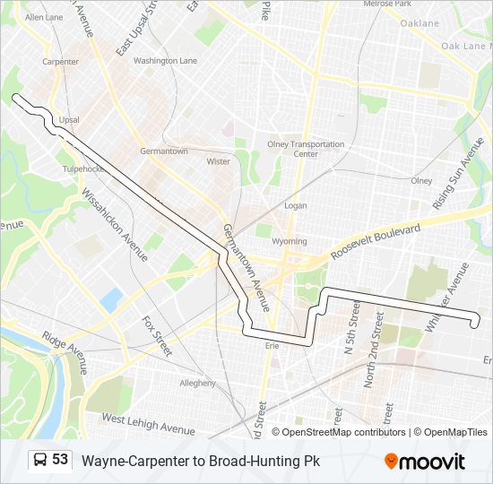 53 Route: Schedules, Stops & Maps - Hunting Park (Updated)