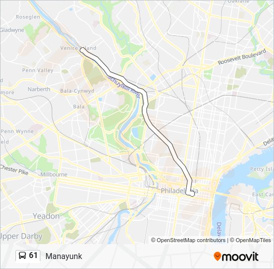61 Route: Schedules, Stops & Maps - Manayunk (Updated)