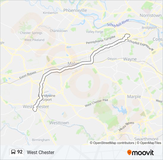 92 Route: Schedules, Stops & Maps - West Chester (Updated)