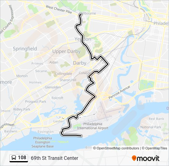 108 Route: Schedules, Stops & Maps - 69th St Transit Center (Updated)