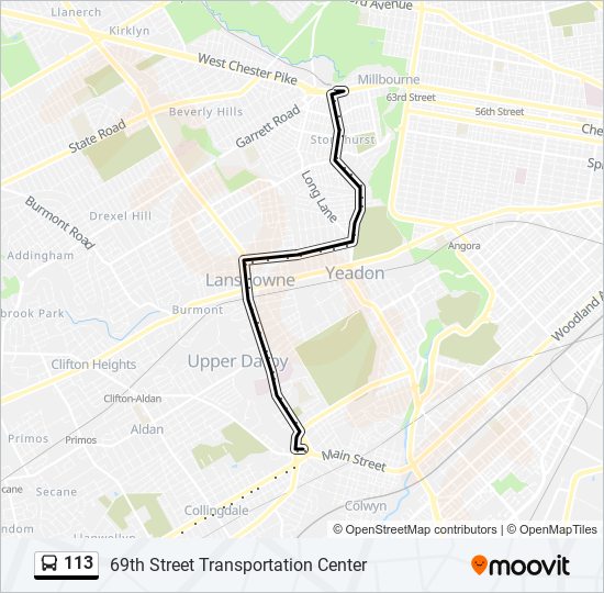 113 Route: Schedules, Stops & Maps - 69th Street Transportation Center ...