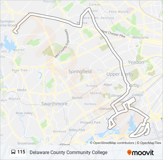 115 Route: Schedules, Stops & Maps - Delaware County Community College ...