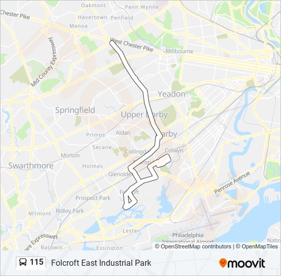 115 Route: Schedules, Stops & Maps - Folcroft East Industrial Park ...