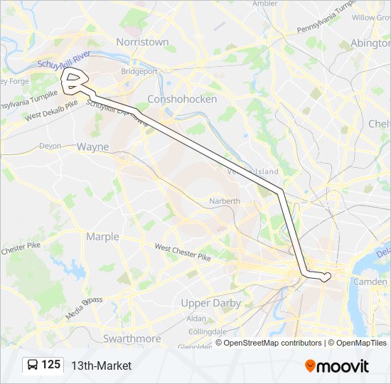 125 Route: Schedules, Stops & Maps - 13th-Market (Updated)