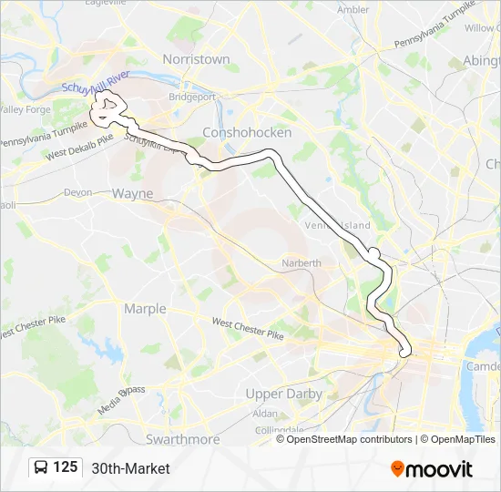 125 Route: Schedules, Stops & Maps - 30th-Market (Updated)
