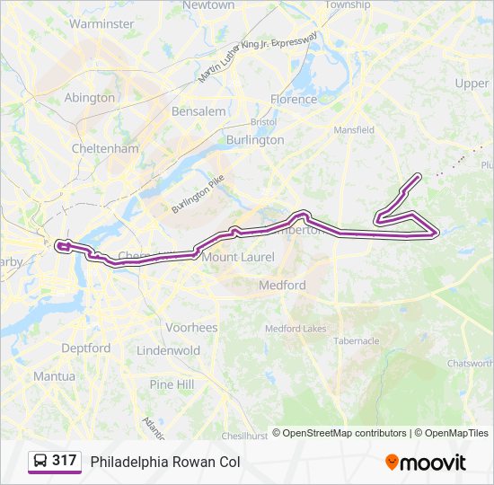317 Route: Schedules, Stops & Maps - Philadelphia Rowan Col (Updated)