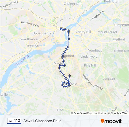412 Route: Schedules, Stops & Maps - Glassboro Holly Dell (Updated)
