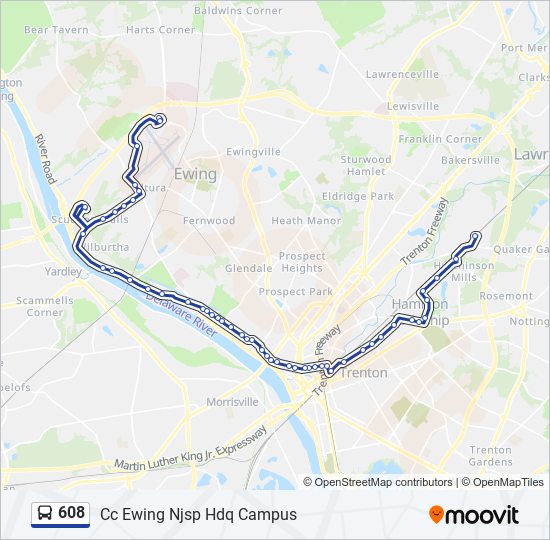 608 Route: Schedules, Stops & Maps - Cc Ewing Njsp Hdq Campus (Updated)