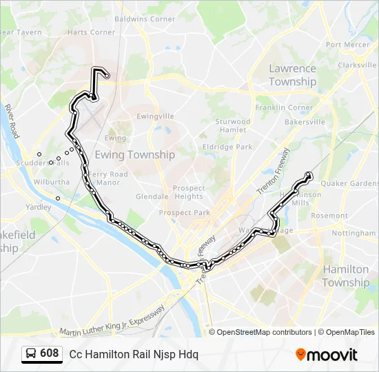 608 Route: Schedules, Stops & Maps - Cc Hamilton Rail Njsp Hdq (Updated)