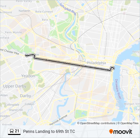 21 Route: Schedules, Stops & Maps - 69th Street Transportation Center ...