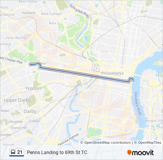 21 Route: Schedules, Stops & Maps - 69th Street Transportation Center ...