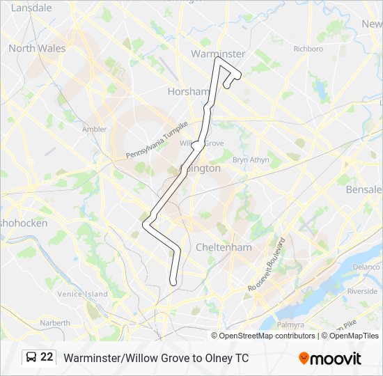 22 Route: Schedules, Stops & Maps - Warminster (Updated)